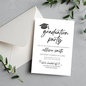 Class of 2025 Graduation Party Invitation Template | Editable Grad ...