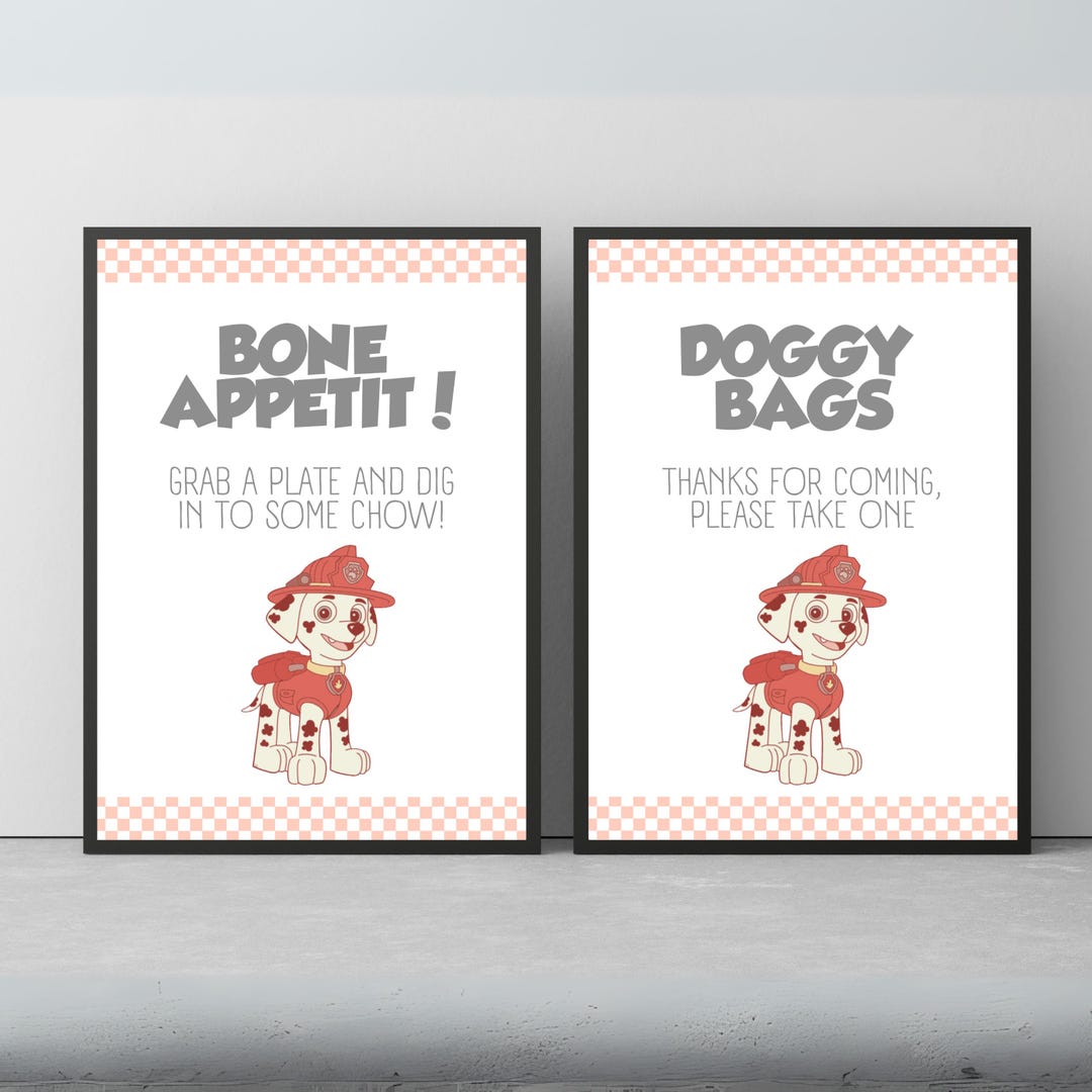 Paw Patrol Marshall Party Sign Template | Birthday Theme | Food Drink ...