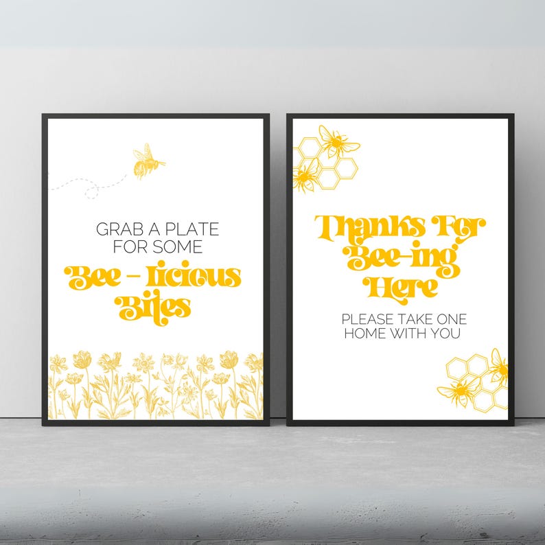 Mama to Bee Party Sign Template | Editable Little Honey on the Way Baby ...