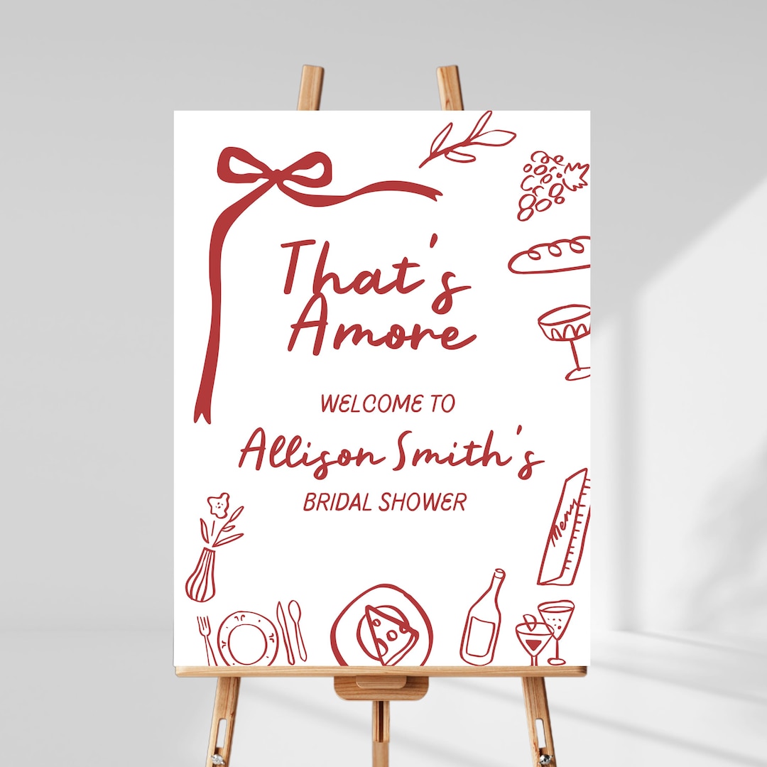 That's Amore Welcome Sign Template | Editable Bridal Shower Theme ...