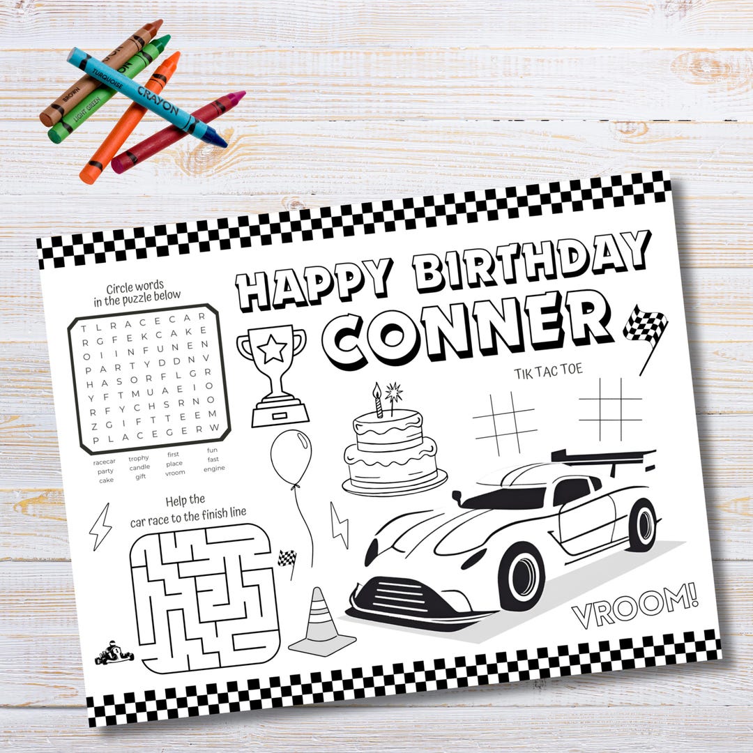 Race Car Activity Coloring Page Template | Editable Truck Racing Nascar ...
