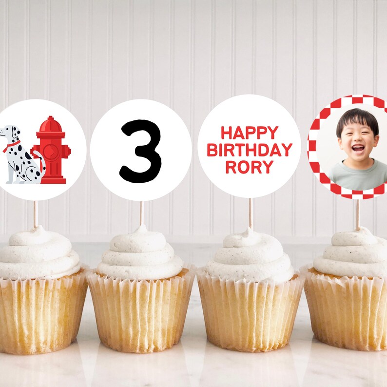 Firefighter Birthday Bundle Invitation Thank You Tags Party Signs ...