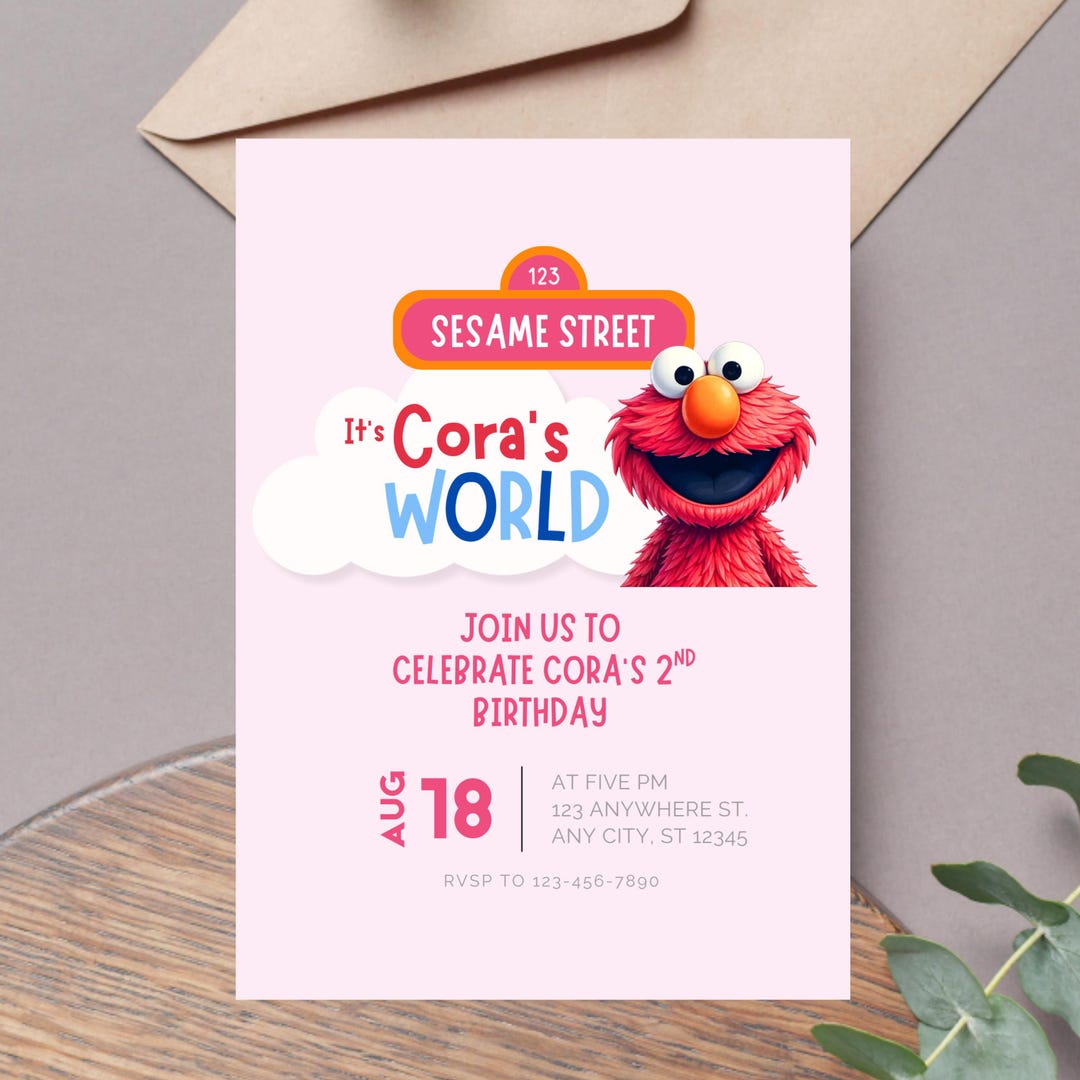 Sesame Street Elmo's World Invitation Template | Birthday Theme ...