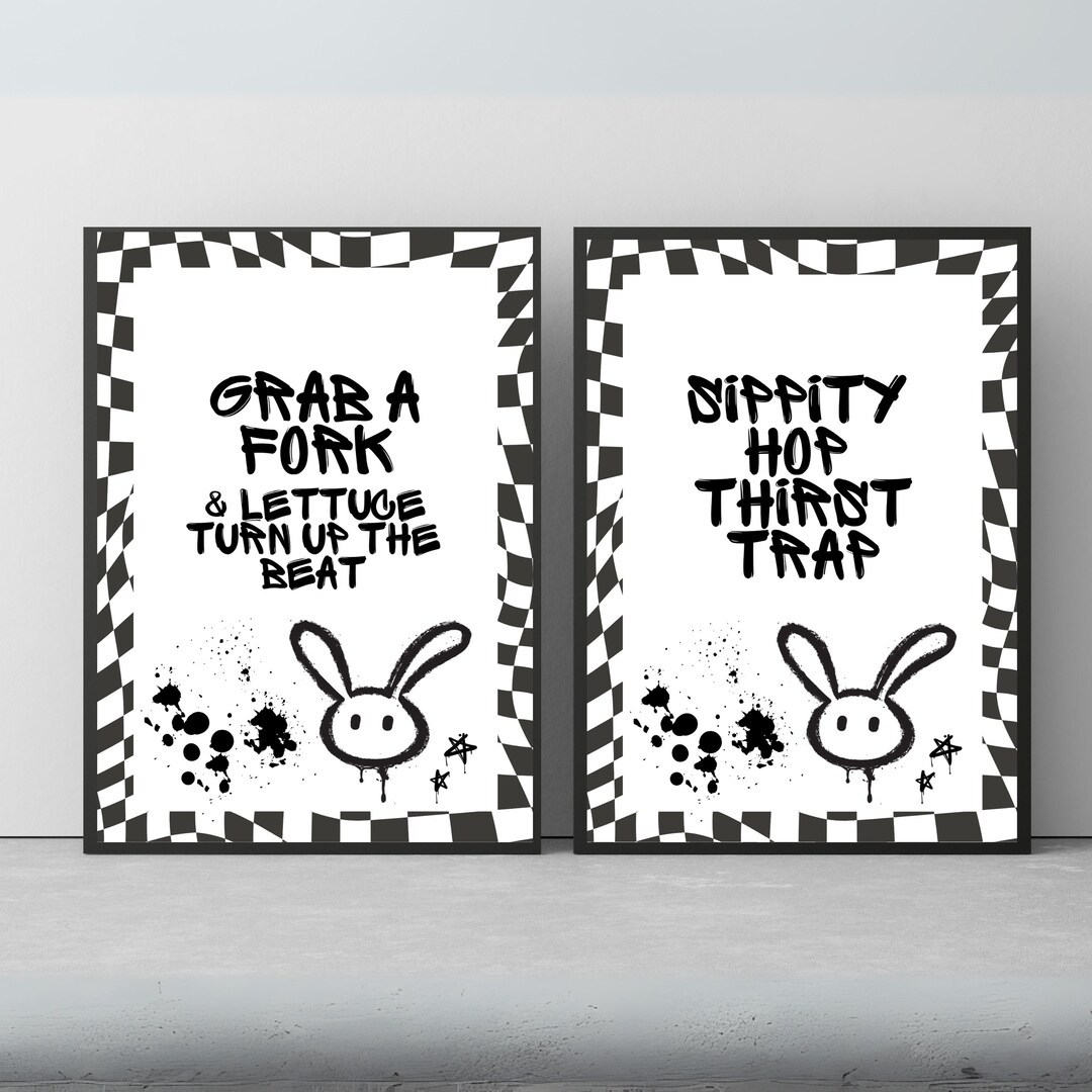 Hip Hop Hooray Bunny Party Sign Template | Editable Easter Birthday ...