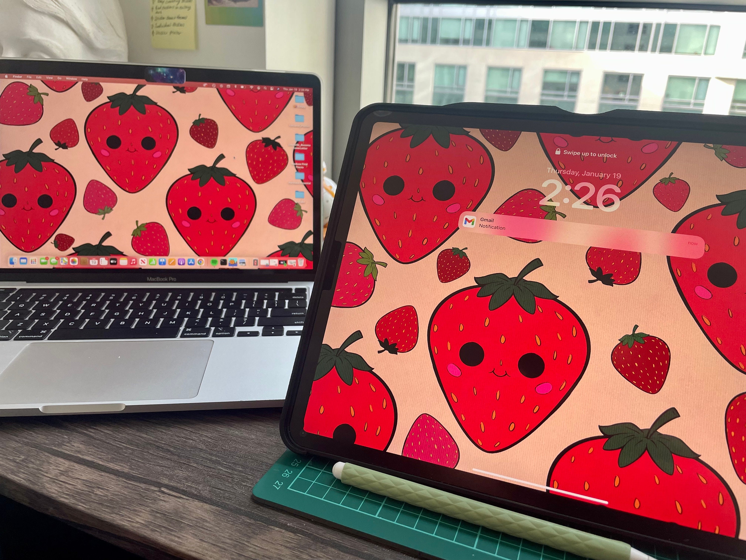 Cute Strawberry Digital Wallpaper - Digital Download - Etsy