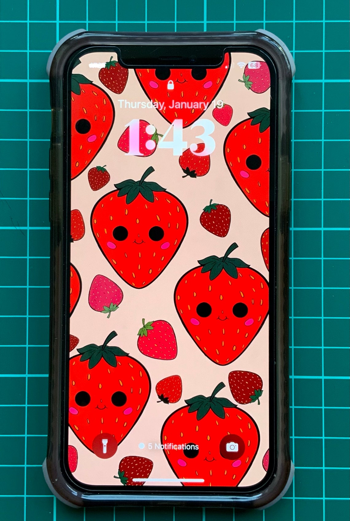 Cute Strawberry Digital Wallpaper - Digital Download - Etsy
