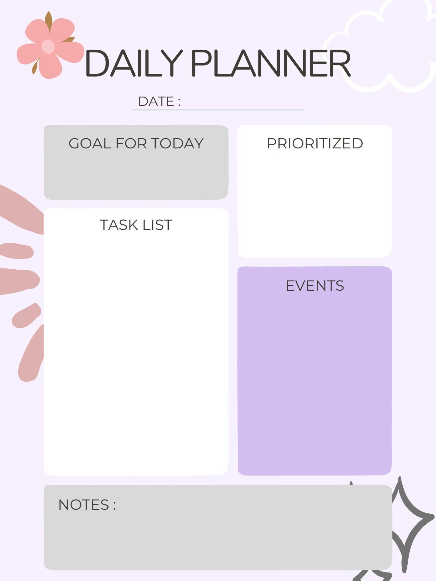 Daily Planner Template Canva Printable Daily Schedule - Etsy