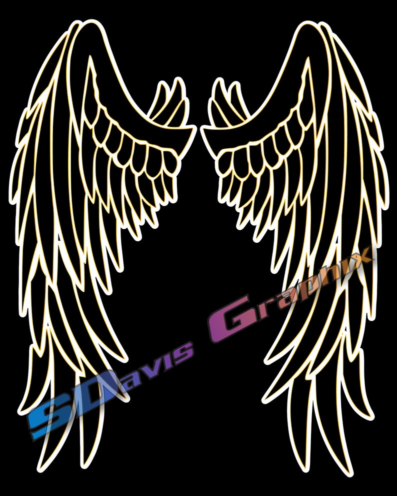 Angel Wings Stickers - SVG-PNG Stickers/cut Files - Angel Wings in 9 ...