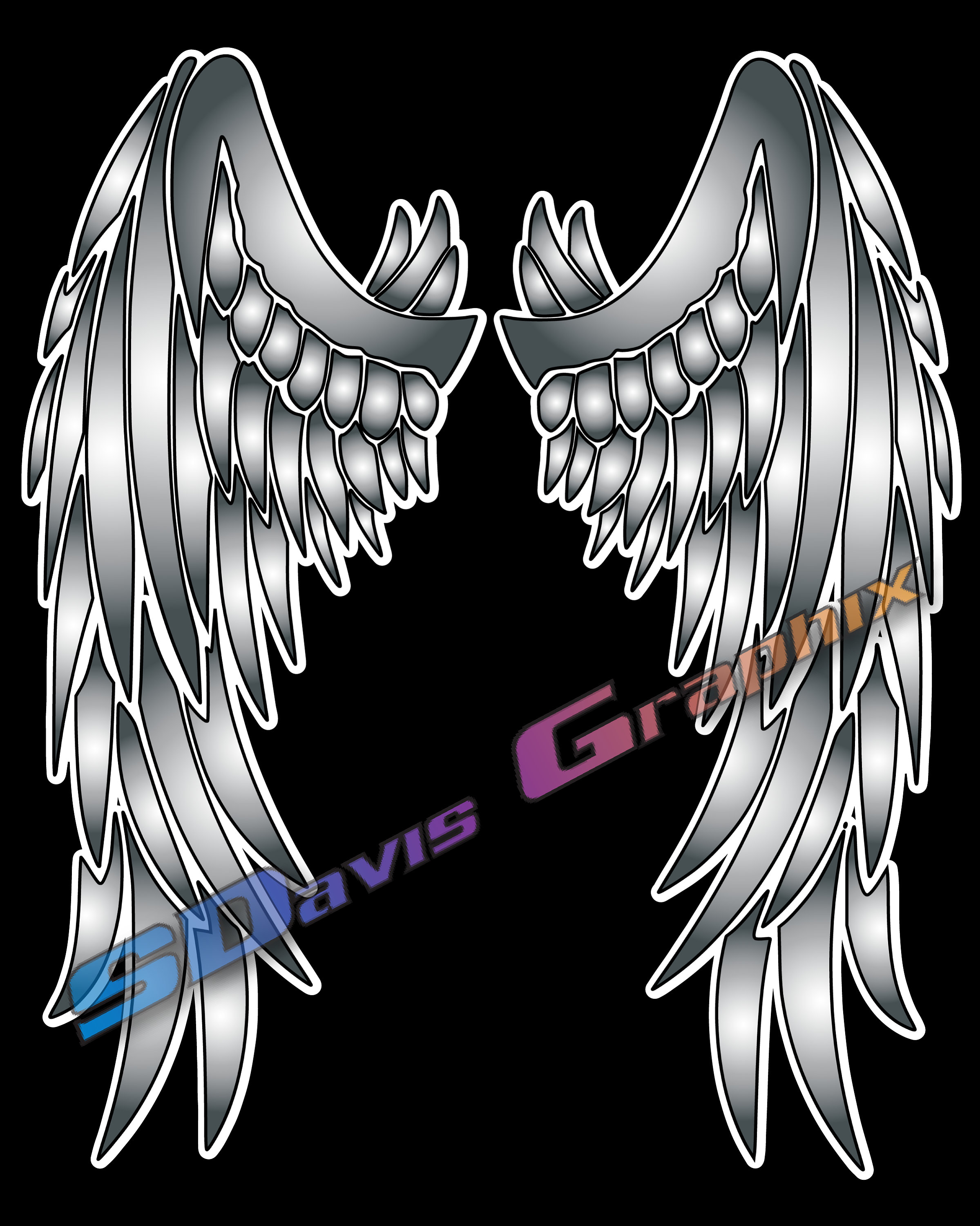 Angel Wings Stickers - SVG-PNG Stickers/cut Files - Angel Wings in 9 ...