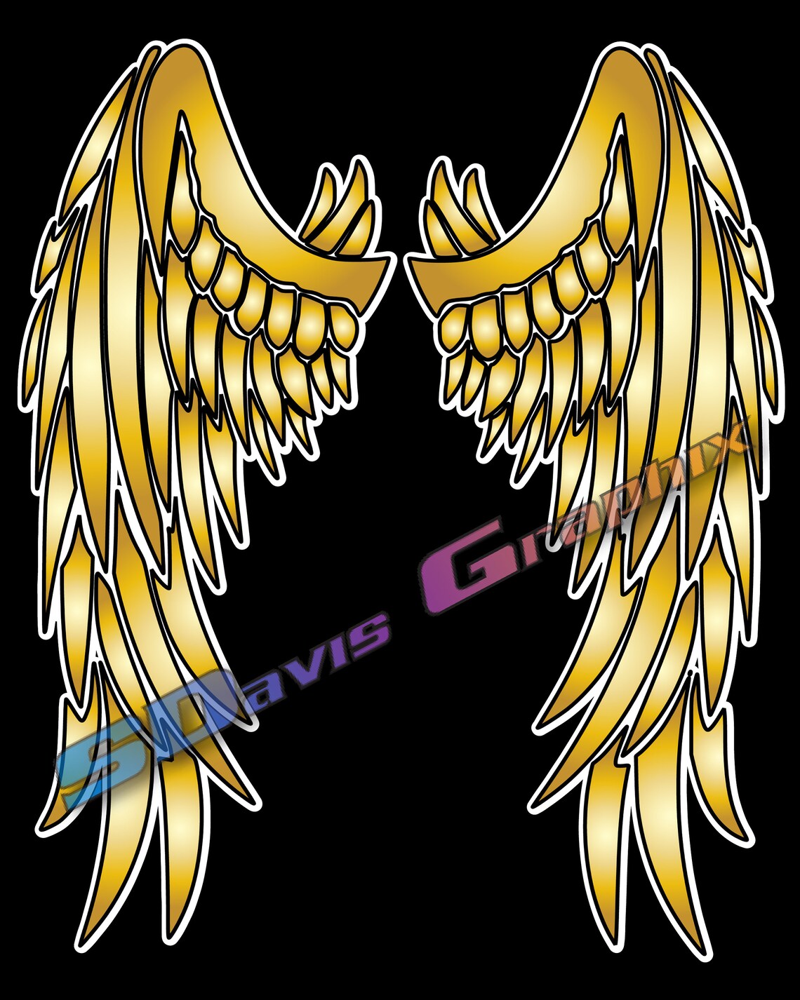 Angel Wings Stickers - SVG-PNG Stickers/cut Files - Angel Wings in 9 ...