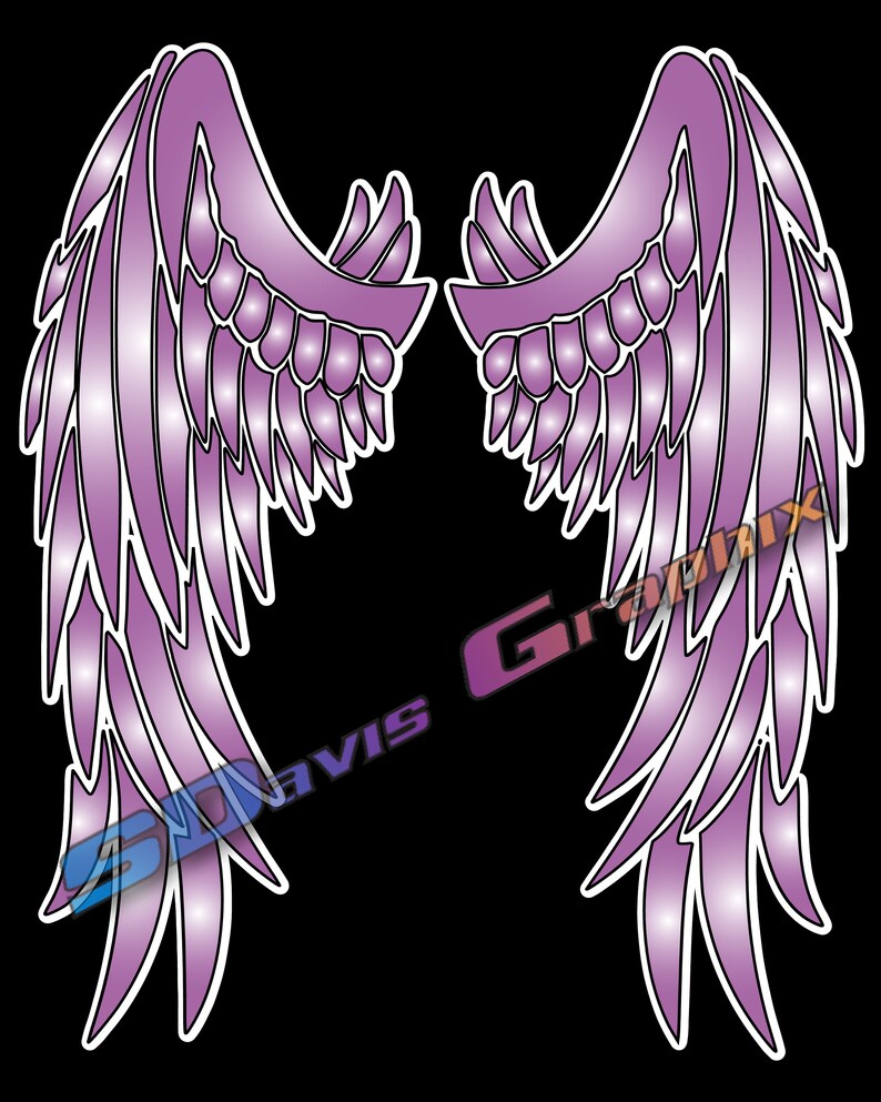 Angel Wings Stickers - SVG-PNG Stickers/cut Files - Angel Wings in 9 ...
