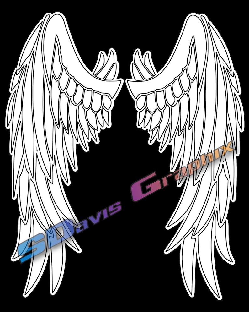 Angel Wings Stickers - SVG-PNG Stickers/cut Files - Angel Wings in 9 ...