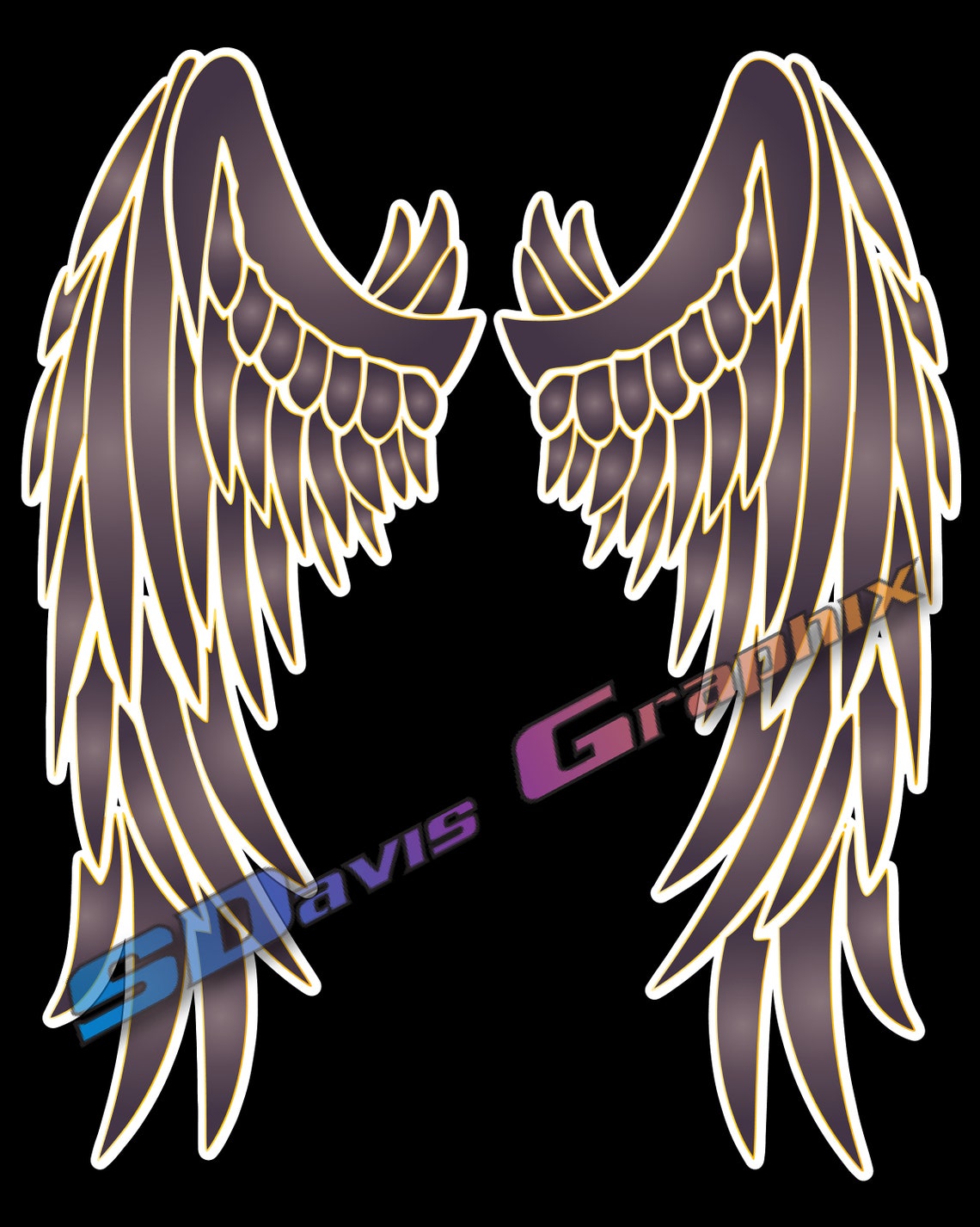 Angel Wings Stickers - SVG-PNG Stickers/cut Files - Angel Wings in 9 ...