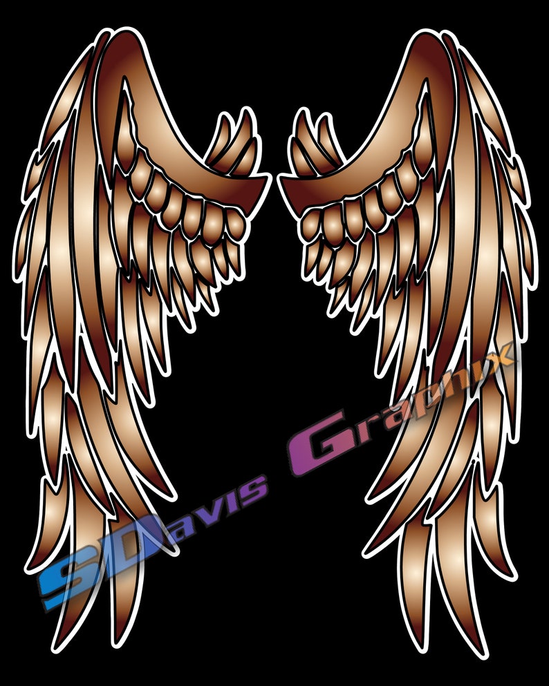 Angel Wings Stickers - SVG-PNG Stickers/cut Files - Angel Wings in 9 ...