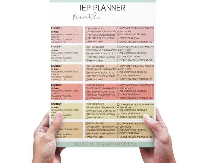 IEP Monthly Planner Notepad - Etsy