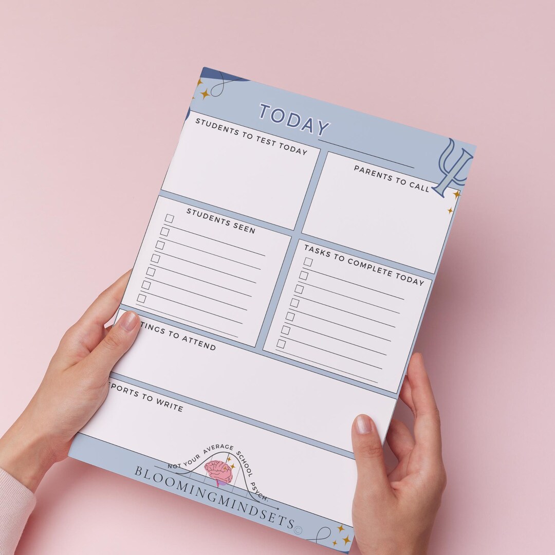 School Psychologist Daily Planner Notepad, School Psychologist Notepad ...