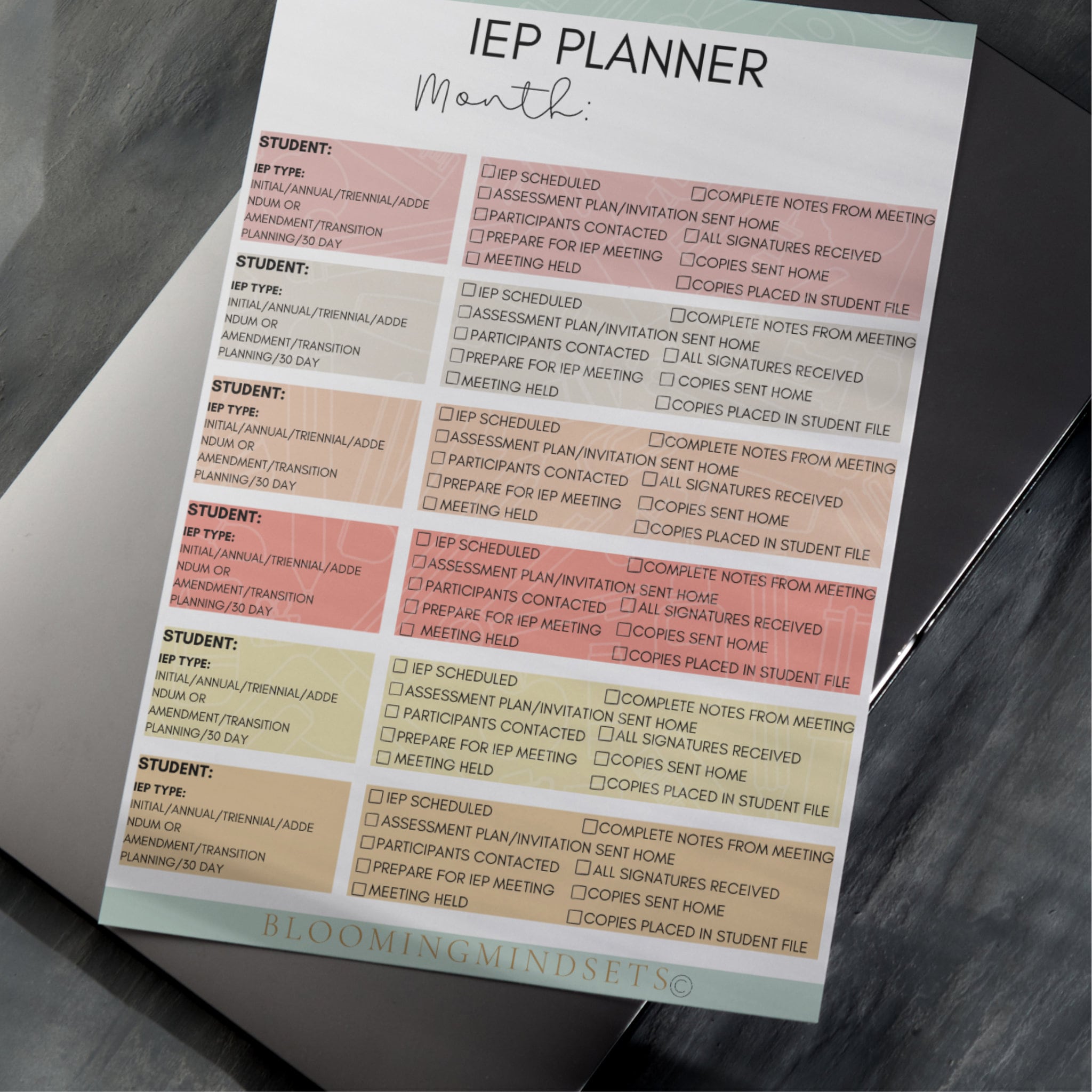 IEP Monthly Planner Notepad - Etsy