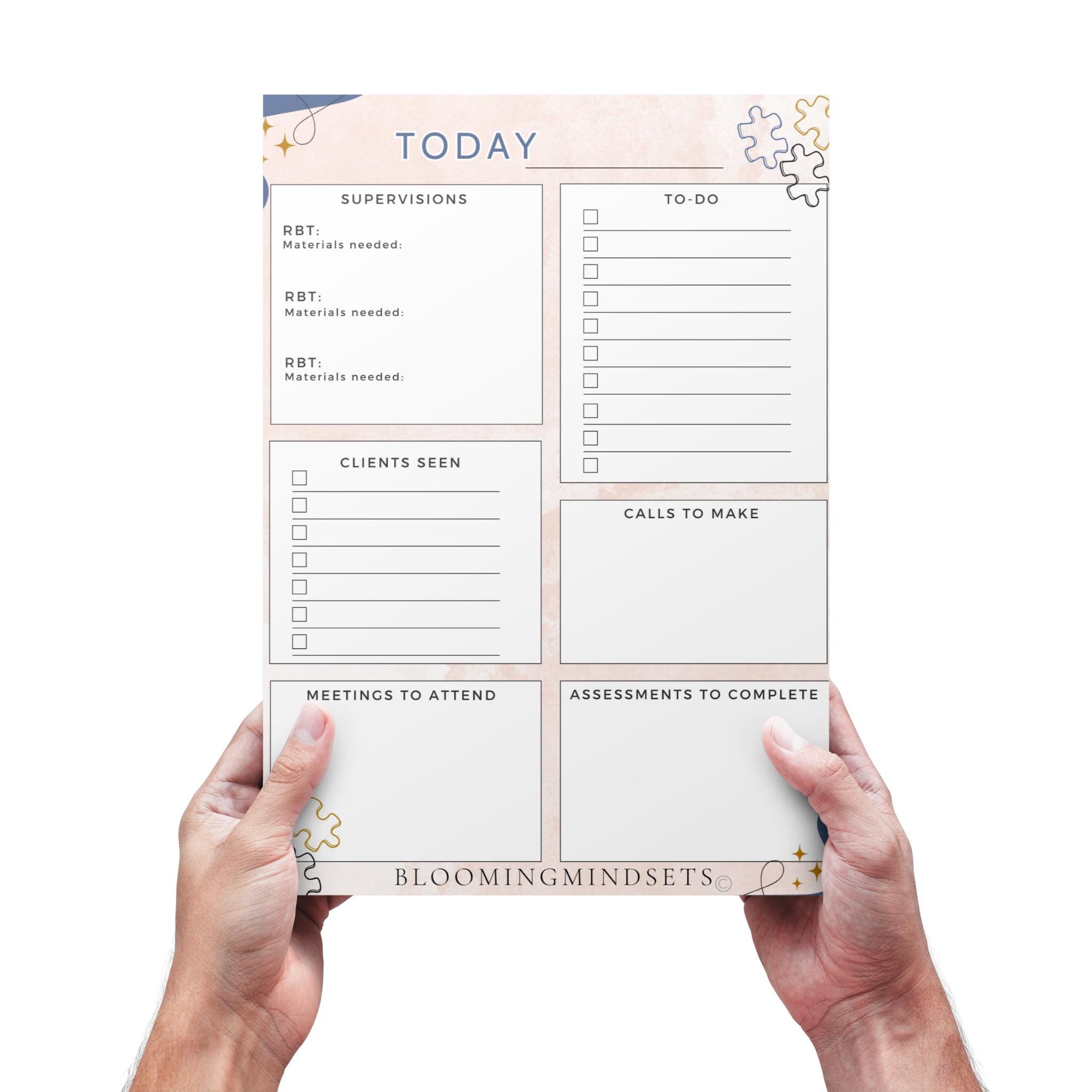 BCBA Daily Planner Notepad- BCBA Supervision, ABA, Behavior Specialist ...