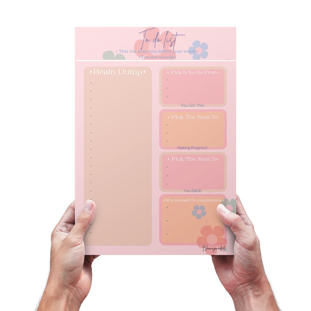 Brain Dump Notepad Template - Etsy