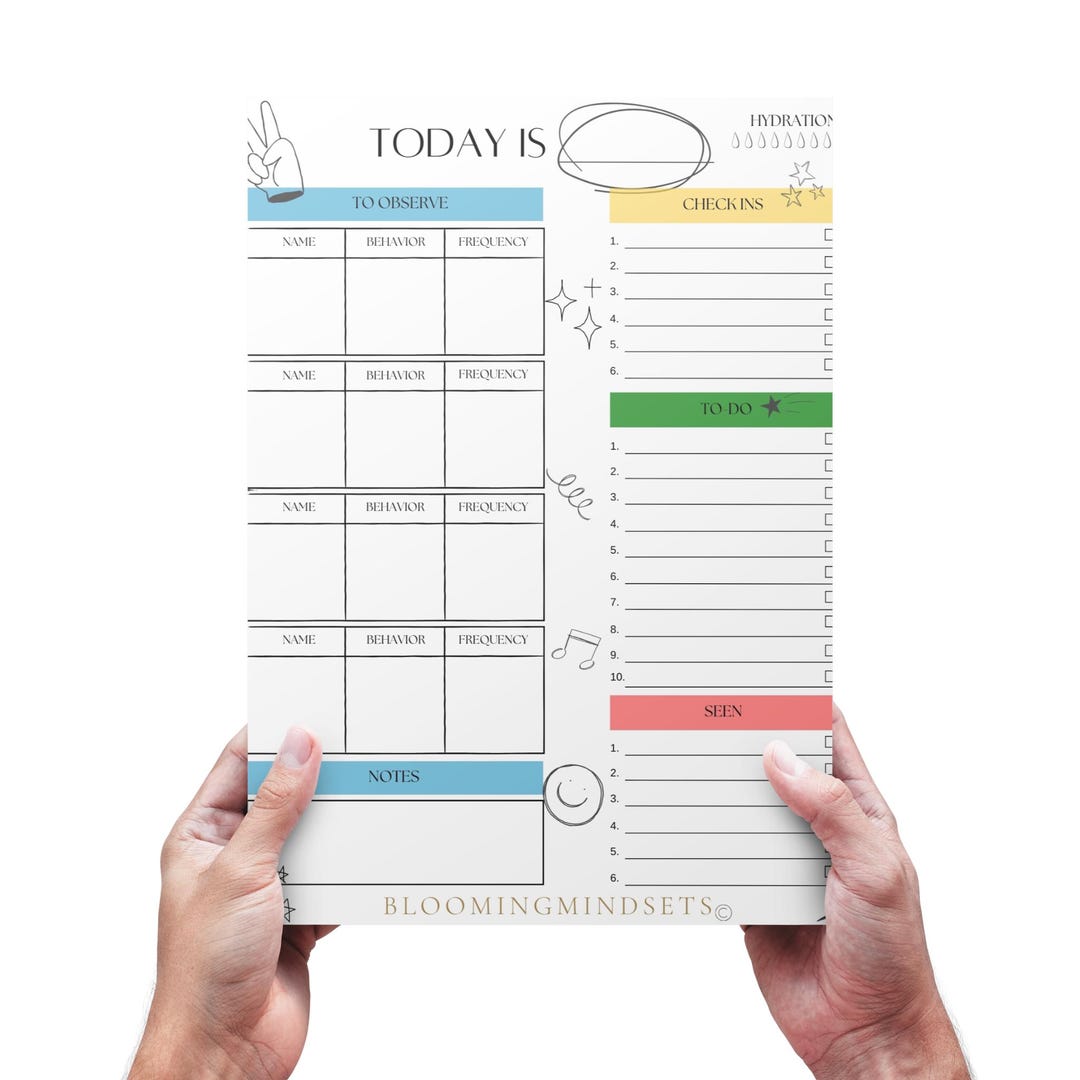 Behavior Support Daily Planner Notepad, Behavior Support Teacher ...