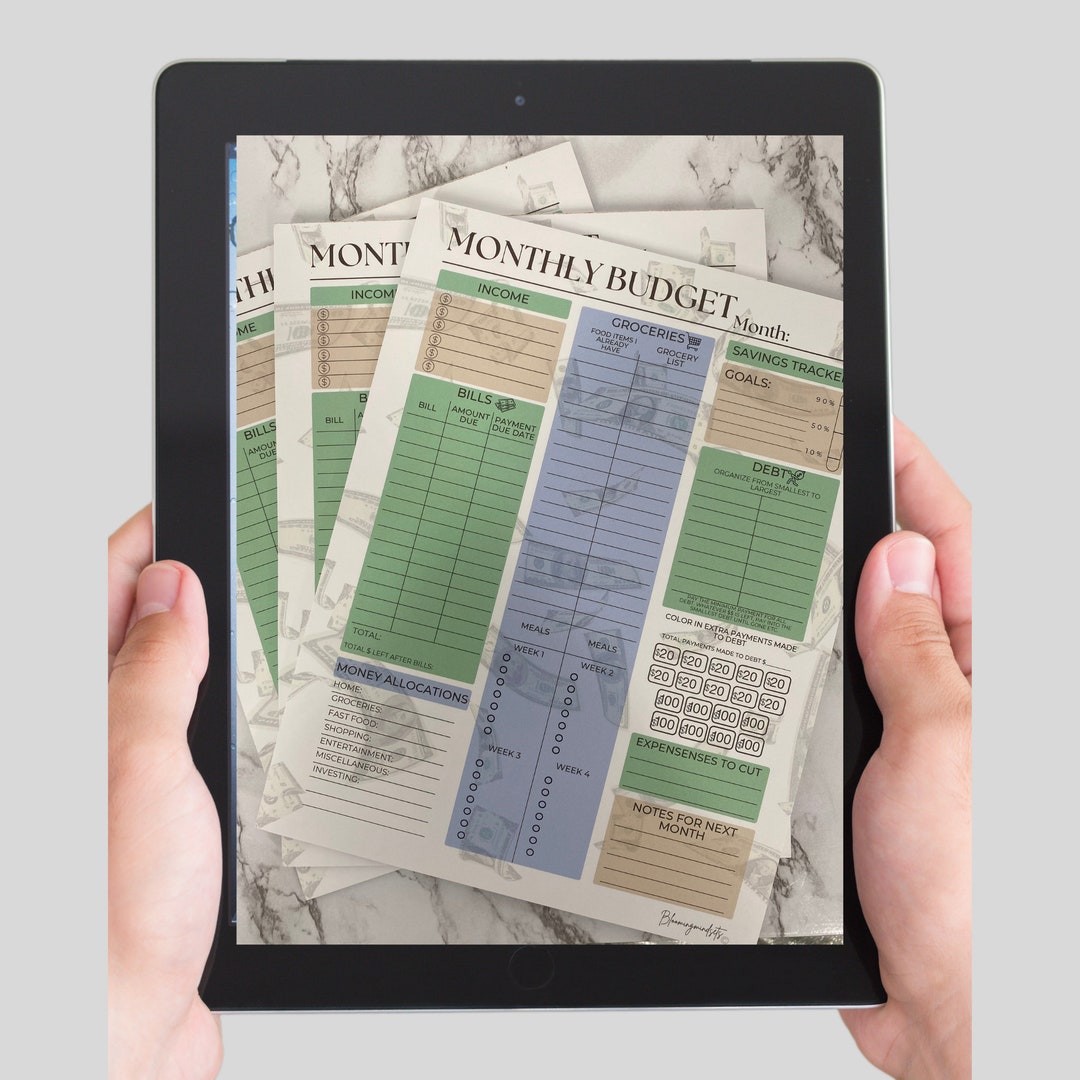 Digital Download Budget Notepad Template , Budgeting, Finances, Simple ...