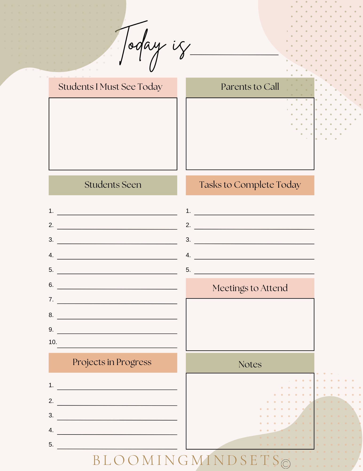 School Counselor To-do Digital Download Template - Etsy