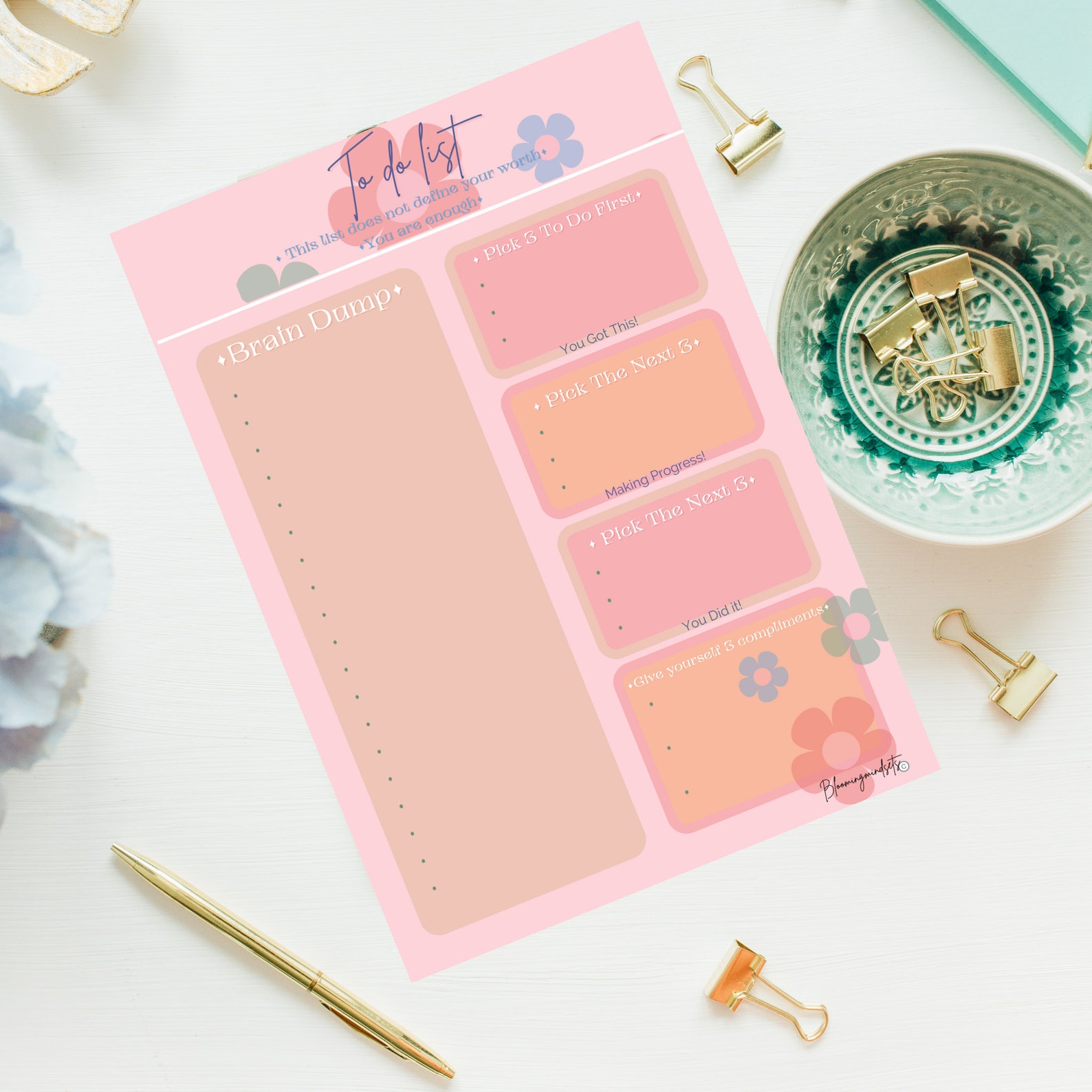 Brain Dump Notepad Template - Etsy