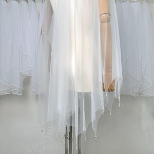 Veil With Crystals Edge,crystal Beaded Veil,beaded Bridal Veil With ...