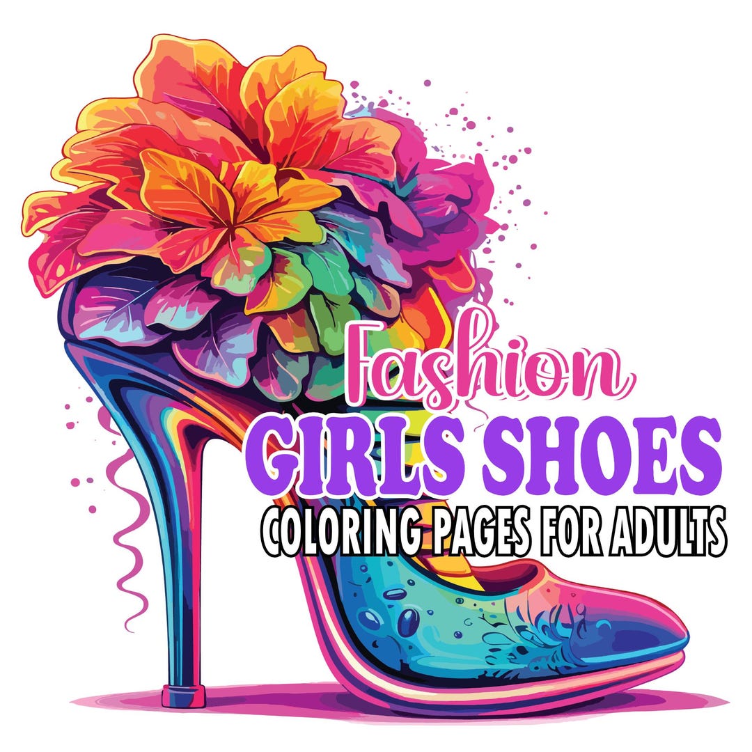 Fashion Girls Shoes Coloring Pages for Adults – Chic Footwear & Stylish ...
