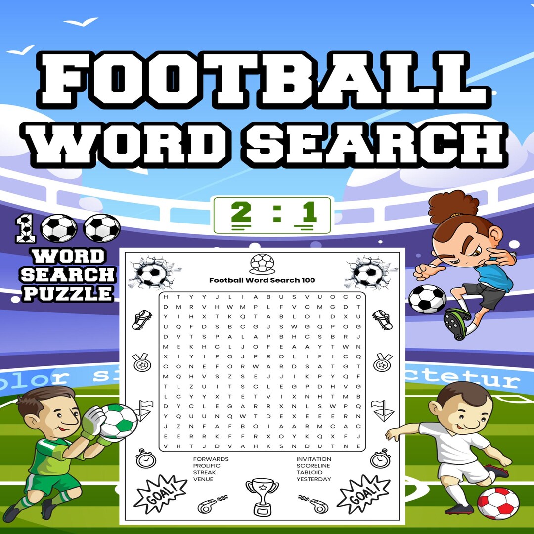 Football Word Search Puzzle for Kids – Fun Educational Printable Game ...