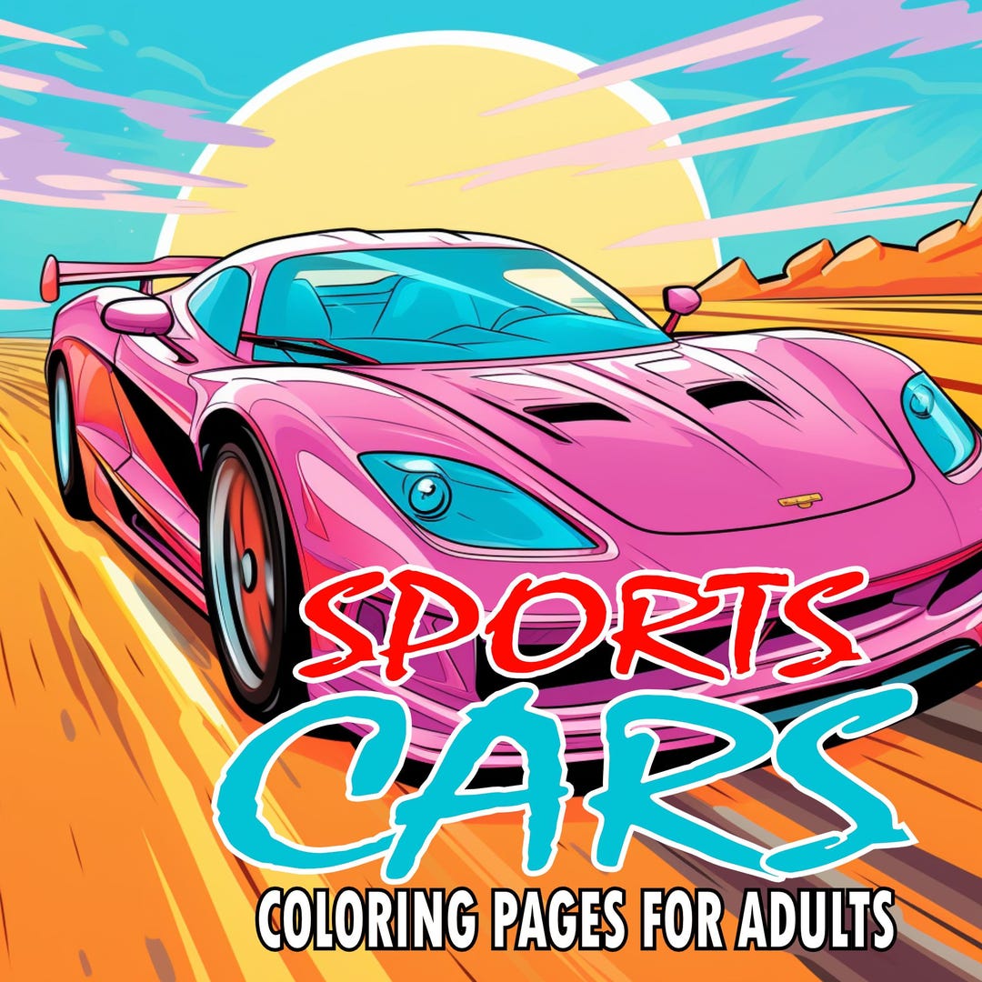 Sports Car Coloring Pages for Adults – Sleek and Dynamic Automotive ...