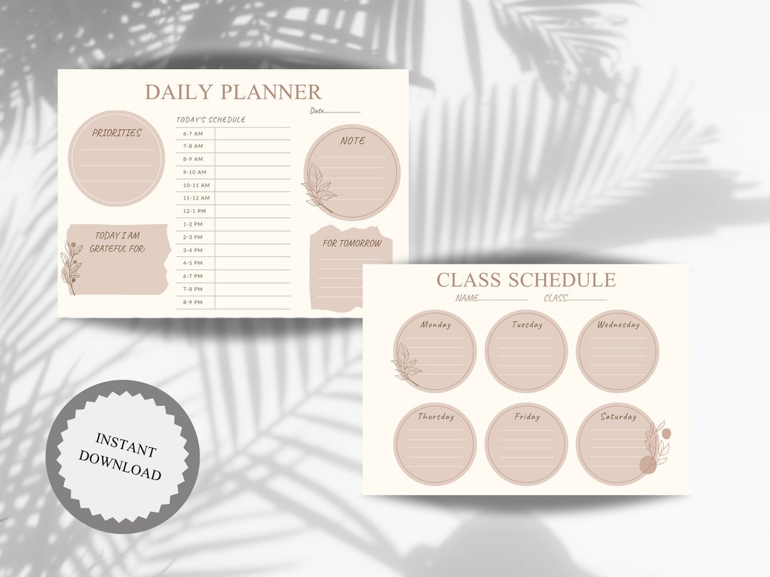 Digital Classroom Schedule and Daily Planner. Minimalist - Etsy