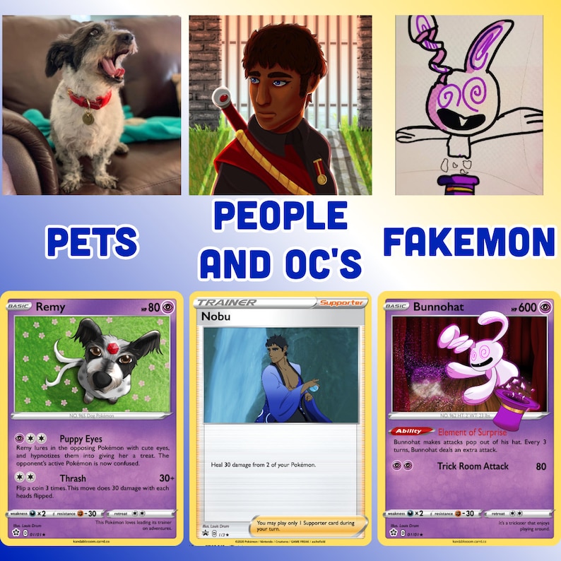 Custom Pokécards: Fakemon, Original Characters, Pets, Loved Ones, and ...