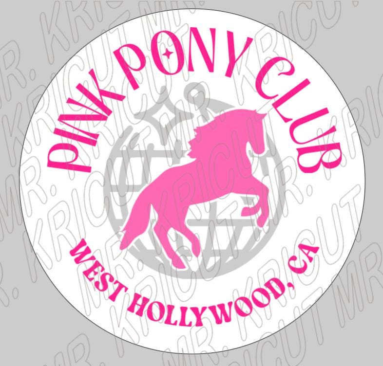 Digital File " Pink Pony Club Badge " Customizable for Cricut and Iron ...