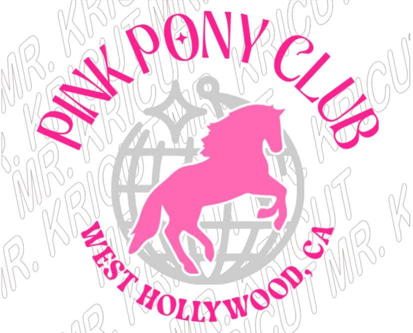 Digital File " Pink Pony Club Badge " Customizable for Cricut and Iron ...