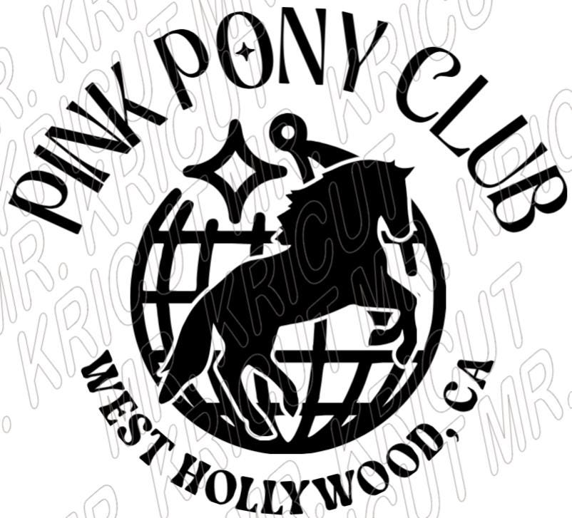 Digital File " Pink Pony Club Badge " Customizable for Cricut and Iron ...