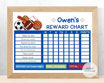 Baseball Sticker Chart - Etsy