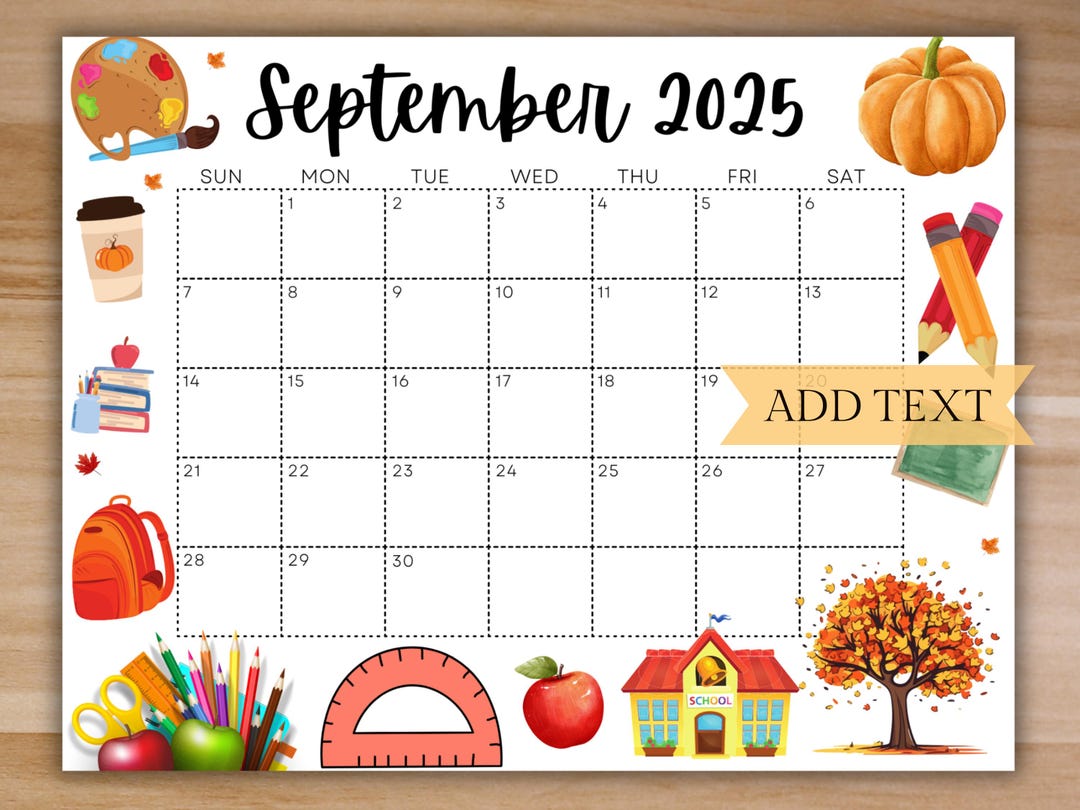 Editable September 2025 Calendar, Printable Calendar W/ Fall Pumpkins ...