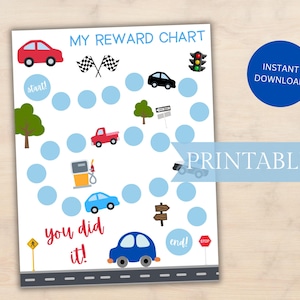 PRINTABLE Kids Car Chore Chart Boys, Weekly Chore Chart, Behavior Chart ...