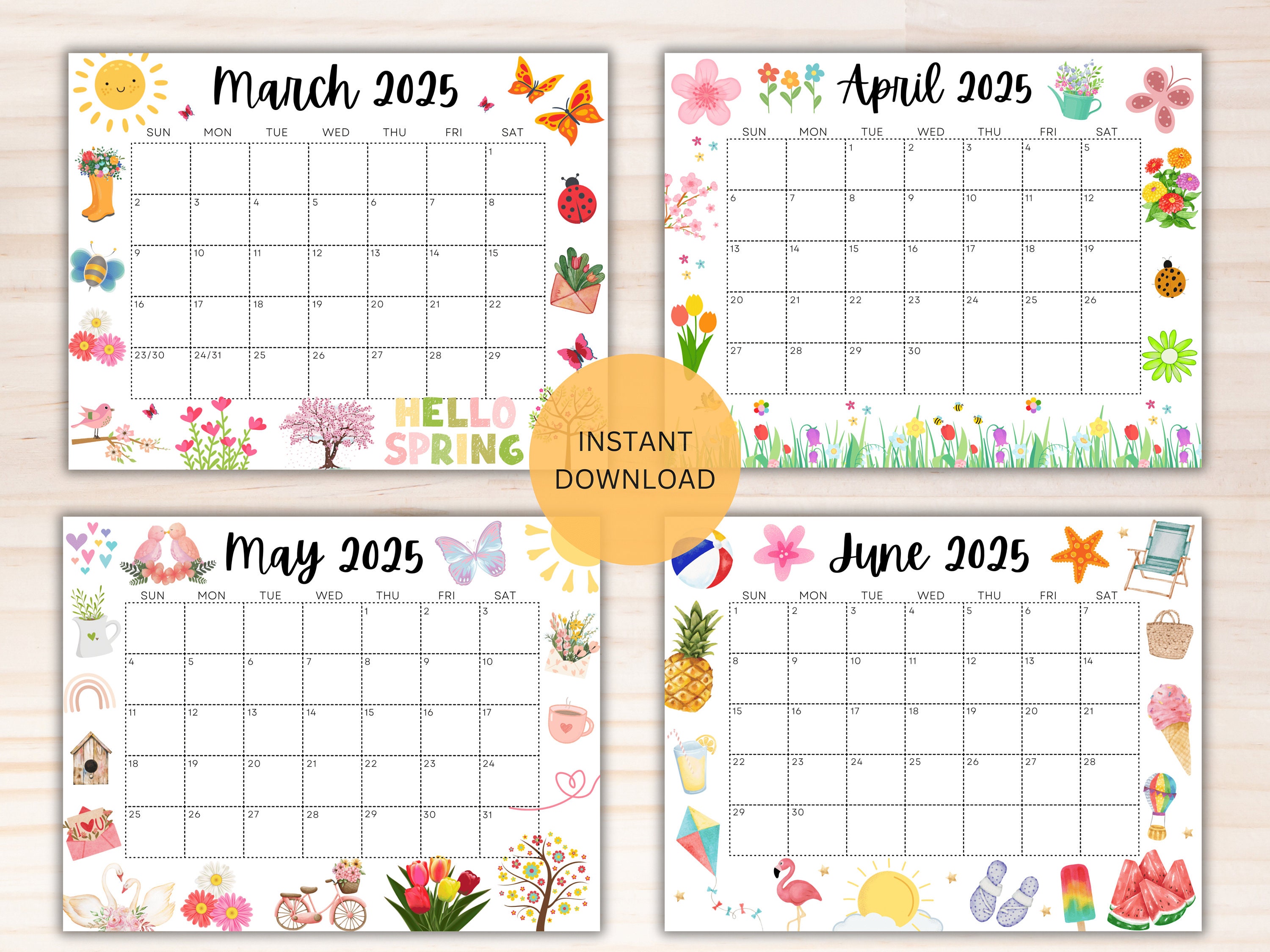 Editable School Calendar 2024-2025 From July to June Printable School ...