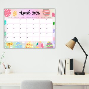 EDITABLE April 2025 Calendar, Kids Colorful School Schedule, Fillable ...