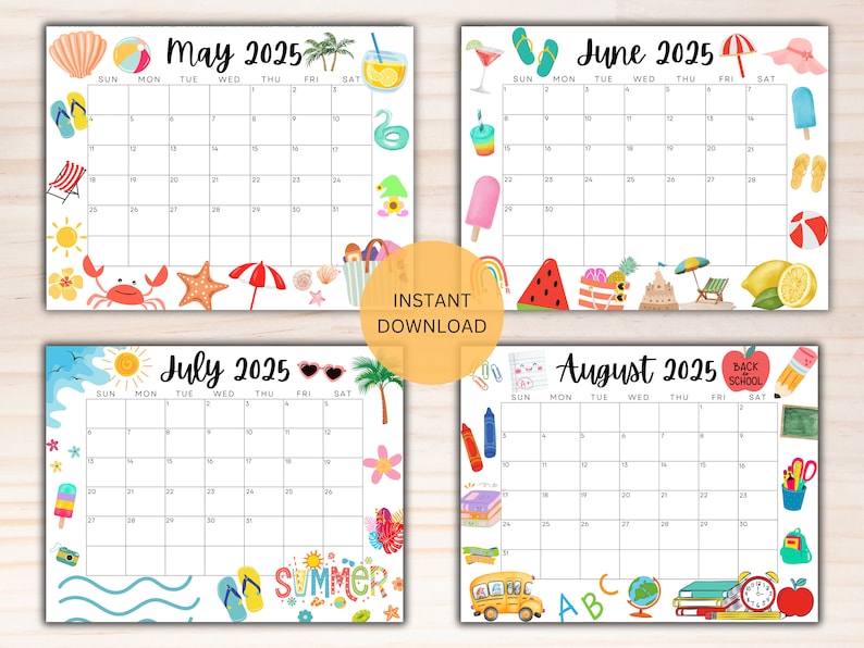 Editable 2025 Calendar Bundle Printable January Calendar 2025 Kids ...