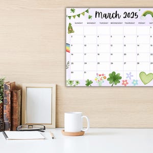 EDITABLE March 2025 Calendar, Printable Homeschool Calendar, Beautiful ...