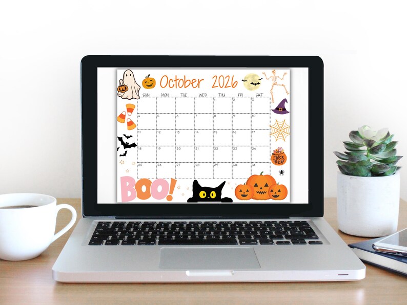 Editable October 2026 Calendar, Printable Calendar, 2026 School ...