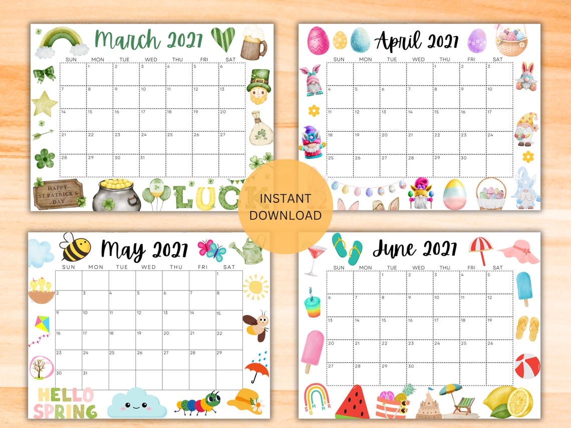 Editable School Calendar 2026-2027 From July to June- Printable Kids ...
