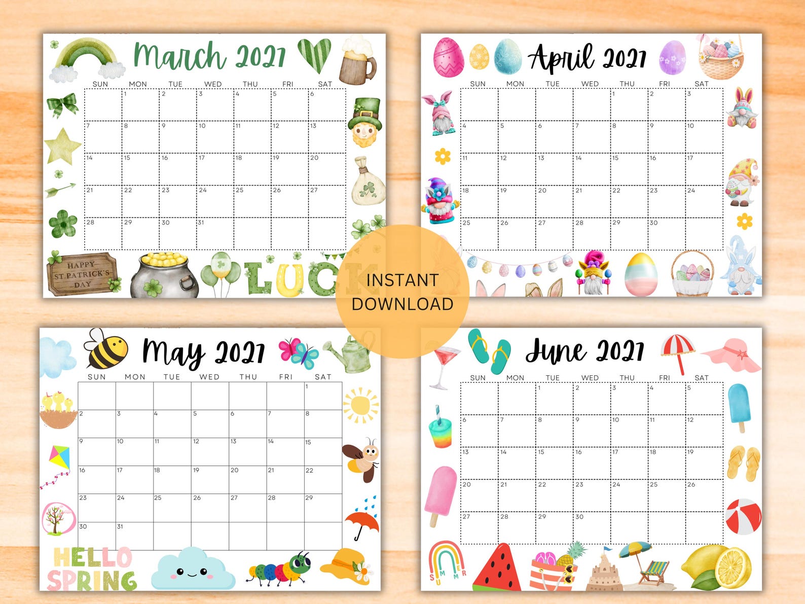 Editable School Calendar 2026-2027 From July to June- Printable Kids ...