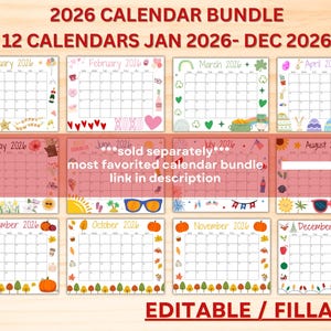 2026 Calendar Bundle With Adorable Designs - Plan Your Year in Style ...