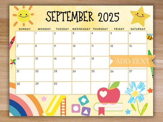 September Preschool Calendar