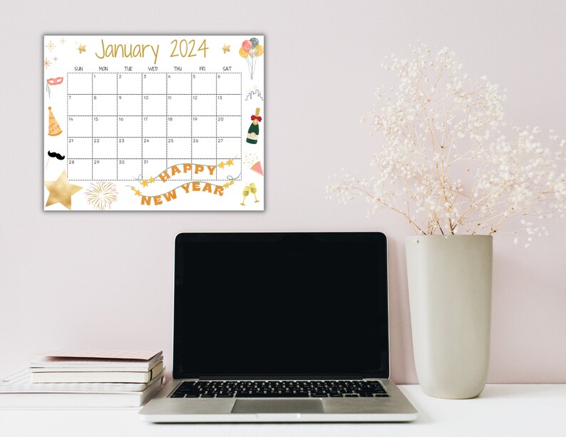 Editable January 2024 Calendar Bundle Printable Wall Calendar 2024 Cute ...