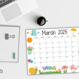 EDITABLE March 2025 Calendar, Printable Wall Calendar 2025, Beautiful ...